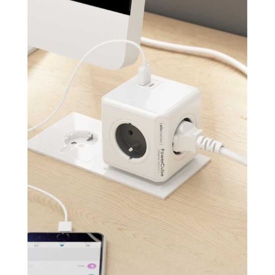 PowerCube Original USB A+C - Bloc multiprises Compact (4 Prises + USB ...