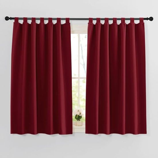 Rideau Occultant - Rideau Rouge A Pattes Pour Cuisine Chambre Moderne ...