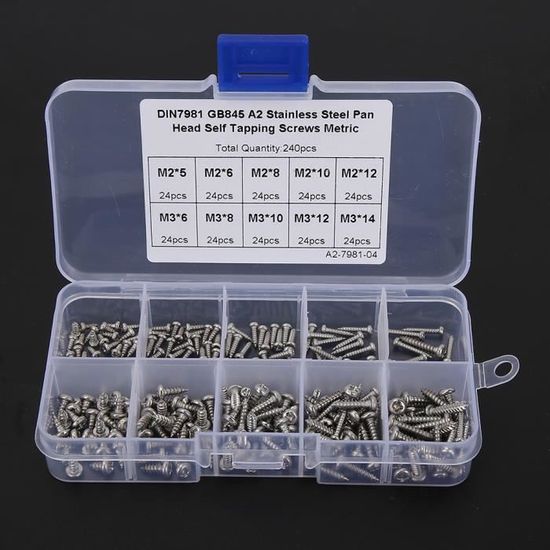 YOSOO vis taraudeuse Vis à Tête Cylindrique Cruciforme, Jeu de Vis Cruciformes, Vis à Tête ...