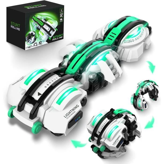 Voiture Télécommandée, Voiture Cascadeuse Télécommandée Rotation 360° avec Lumières LED, Voiture ...