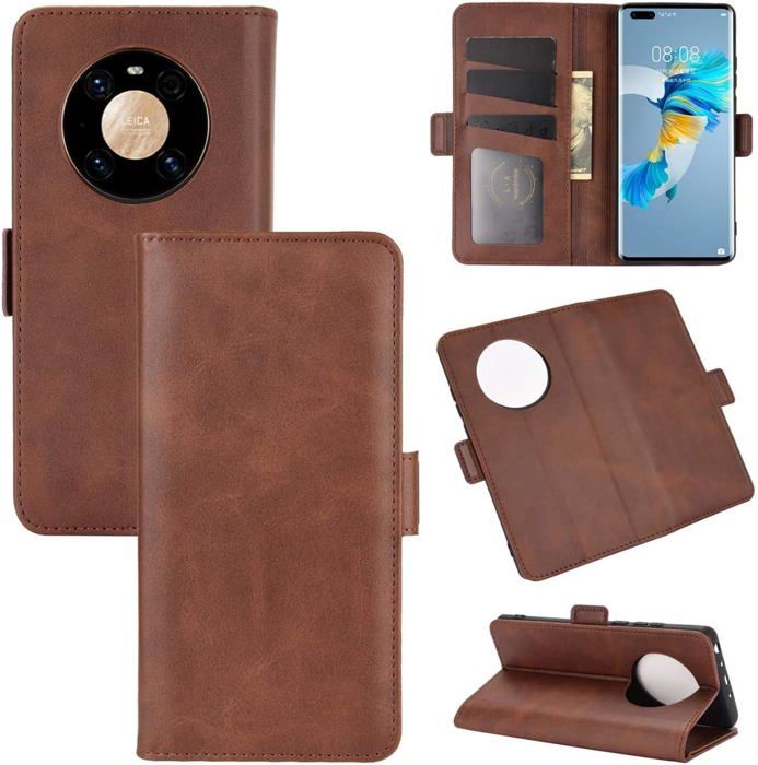 Coque Marron en Cuir Synthétique Portefeuille pour Huawei Mate 40 Pro 6 ...