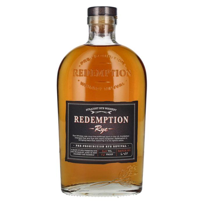 Redemption Rye Pre-Prohibition Rye Revival 46% Vol. 0,7l - Achat ...