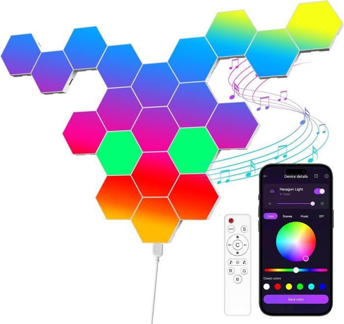 20 Panneaux Lneux LED Connectés, Appliques Murales Lnaires Intérieur ...