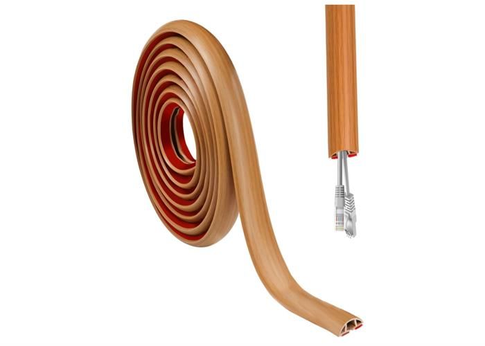 Cache Cable Sol Bois, 1mx30mm Passage de Cable au Sol, Petit Canal de ...