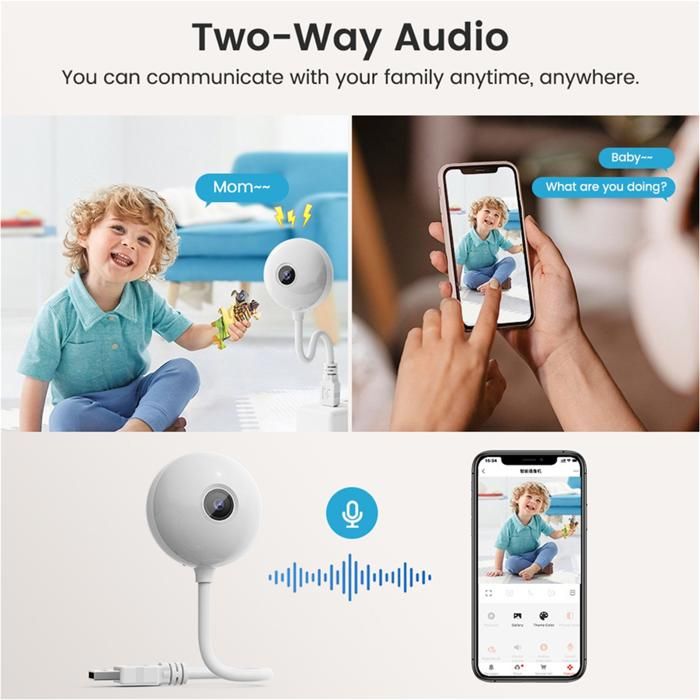 Tuya WiFi USB Mini Camera 3MP Caméra de Sécurité Avancée avec Détection ...