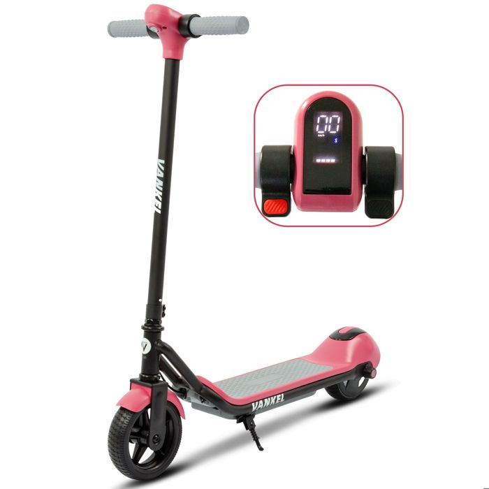 Vankel Trottinette Électrique Enfant 6-14 Ans – 12 km/h – Rose , LED ...