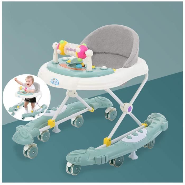 Trotteur avec Frein, Réglables en Hauteur Marchette pour Bébé Pliable ...