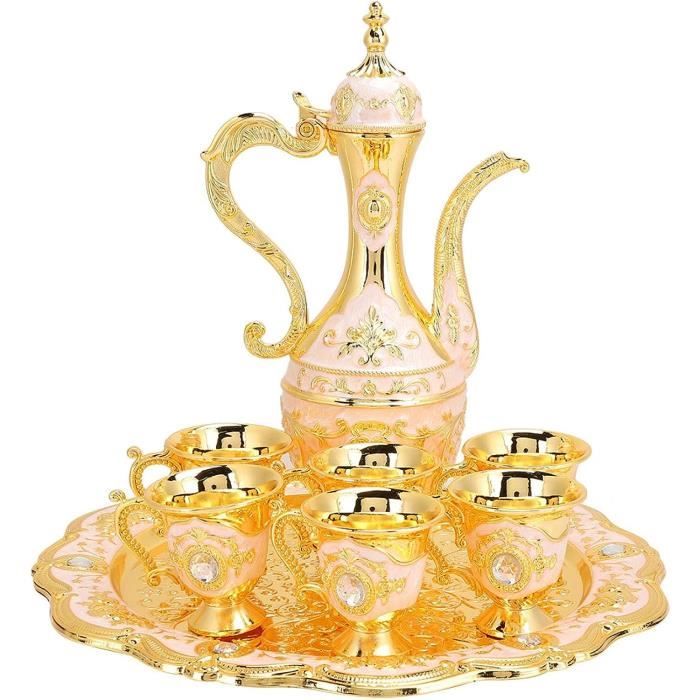 Service À Thé Turc Vintage En Métal Avec 6 Tasses À Café Turques Et ...