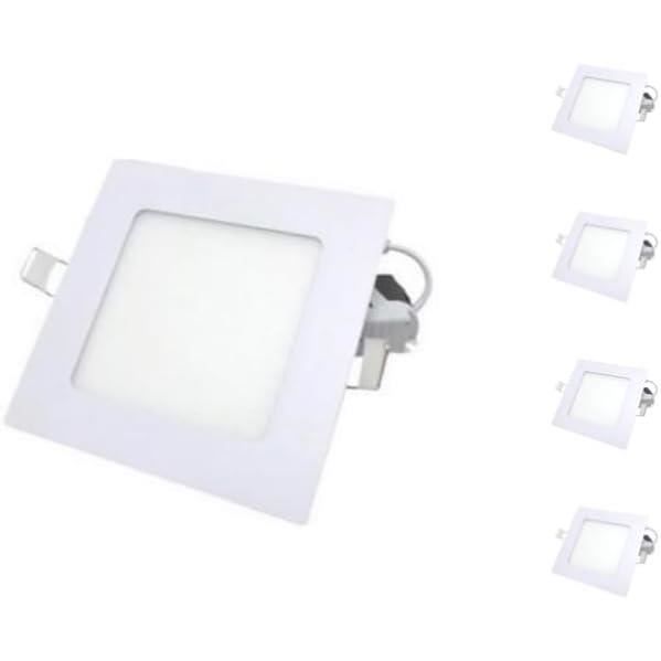Spot Led Extra Plat Carré 6W Blanc (Pack De 5) - Blanc Neutre 4000K ...