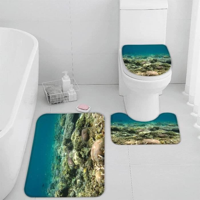 Lot De 3 Tapis De Salle De Bain Île De Bali Doux Microfibre Absorban ...