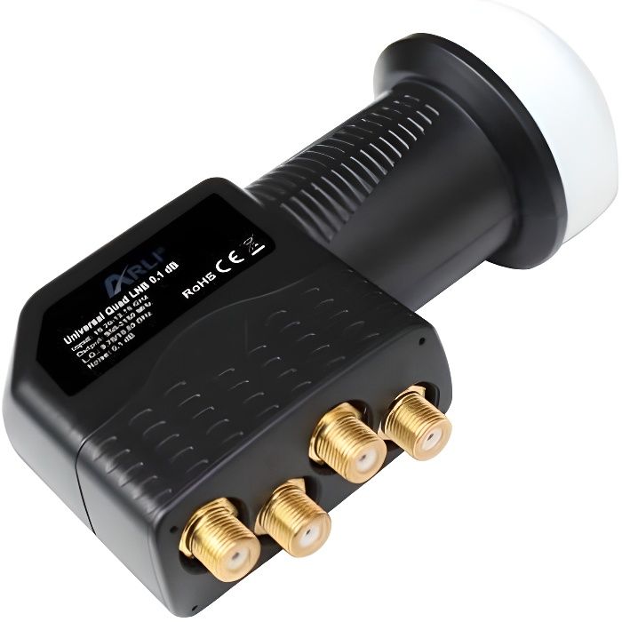 LNB Quad Tête Universelle 0,1 dB Gain 65 dB Full HD 3D Ultra HD 4K Gold ...