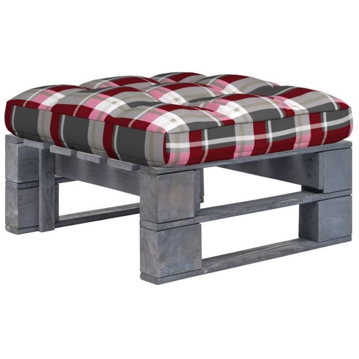 Pouf palette de jardin en bois de pin imprégné de gris - CHEZ STAR ...