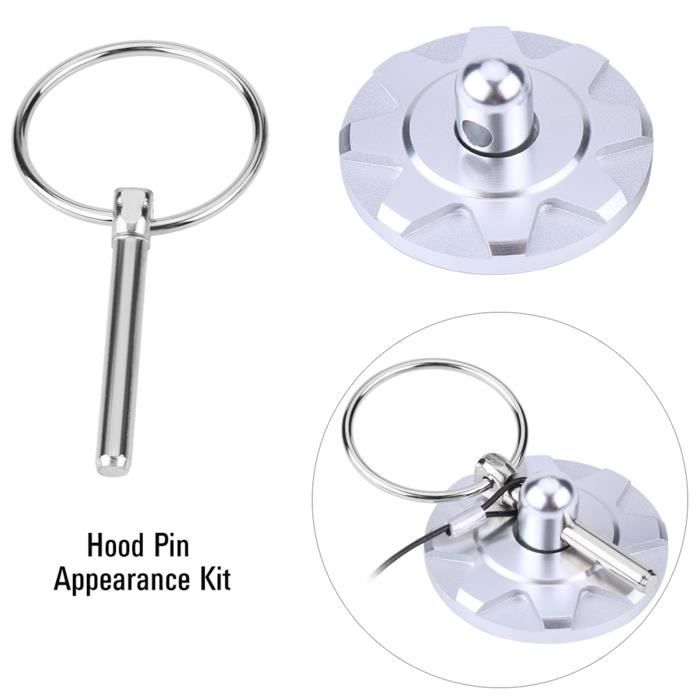 GOTOTOP Bonnet Pin Lock, Hood Pin Kit Anodized Flexible for Cars auto ...