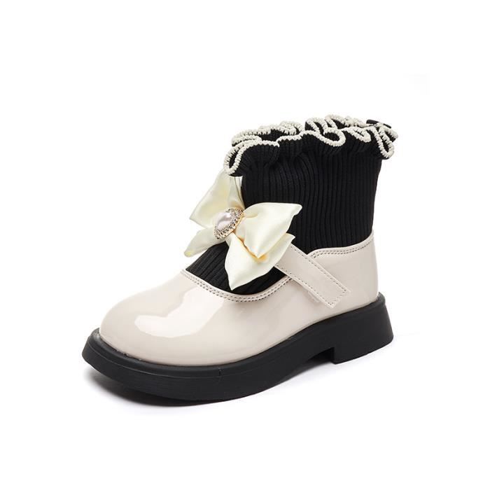 Chaussures Enfant Bottes fille-Antidérapant respirant-Blanc Blanc ...