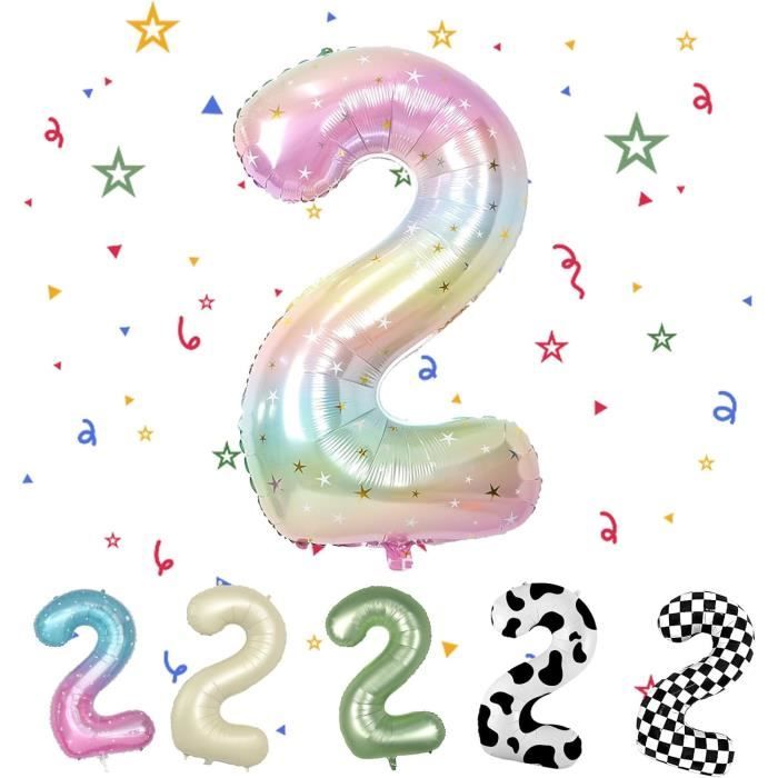 Étoile Colorée Ballons Anniversaire 2 Ans, 40"(101Cm) Ballon 2 An ...