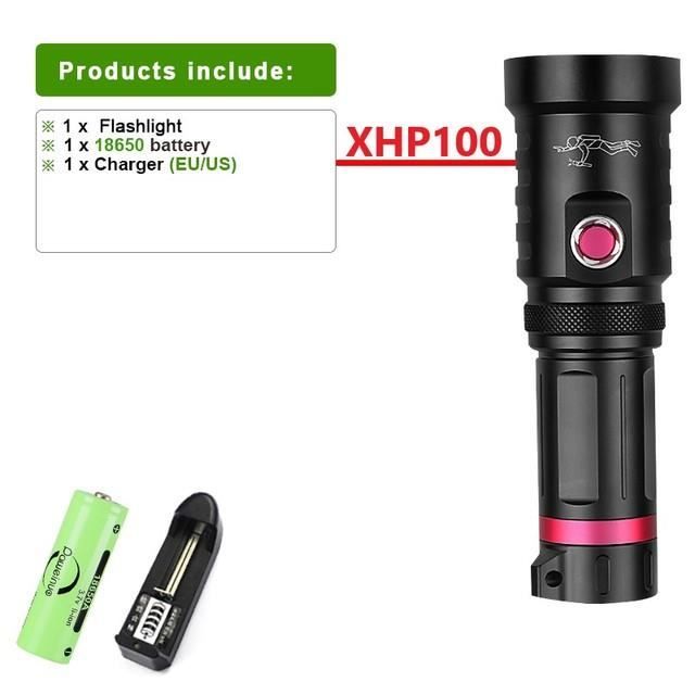Torche puissante,XHP100 B--2022 la plus puissante XHP100 LED lampe de ...
