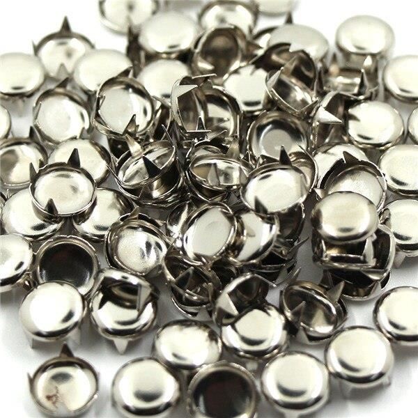 RIVET,Sliver-8mm--Rivets Punk Rock à 4 griffes rondes en métal, 1000 ...