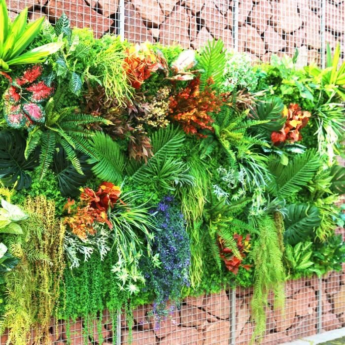 Décoration florale,Simulation de mur DIY de gazon artificiel, tapis de ...