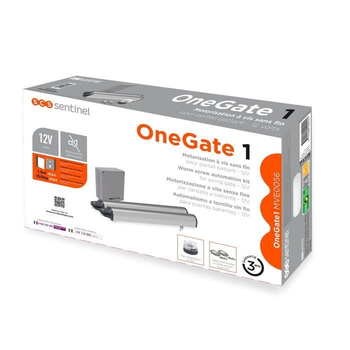 Motorisation OneGate 1 à vérins pour portail battant - Maximum 3 mètres et 300 kg - SCS SENTINEL ...