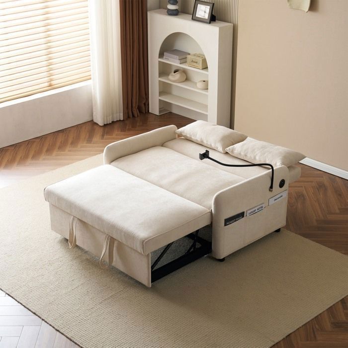 Canapé convertible 2 places pliable avec support téléphone et USB ...