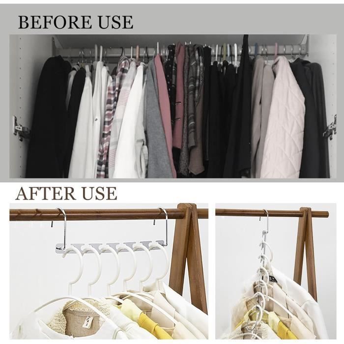 Lot de 2 Cintre Magique, Cintres de Rangement Durables en Métal ...
