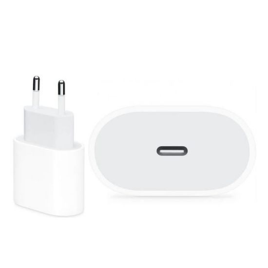 Chargeur Rapide 20W - Yuan Yuan - iPhone 14/13/12/11/X/XS/XR/SE - USB-C - Sécurité - Blanc ...