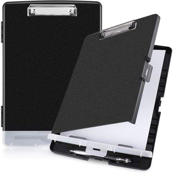 Porte-bloc avec Rangement, Prote-loc A4 avec Pince pour Documents ...