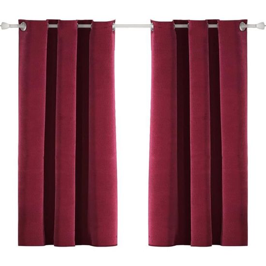 Rideau Velours Thermiques 2 Pièce, Rideau Occultant 100%, 117×137 ...