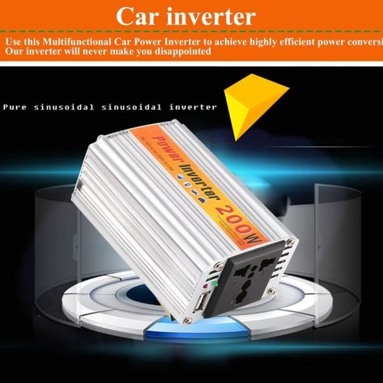 Inverseur d'argent automatique de voiture 200W, adaptateur d ...