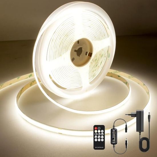 Ruban Led Cob 5M 24V, Ruban Led Blanc Naturel 4000K, 320Leds-M, Largeur ...