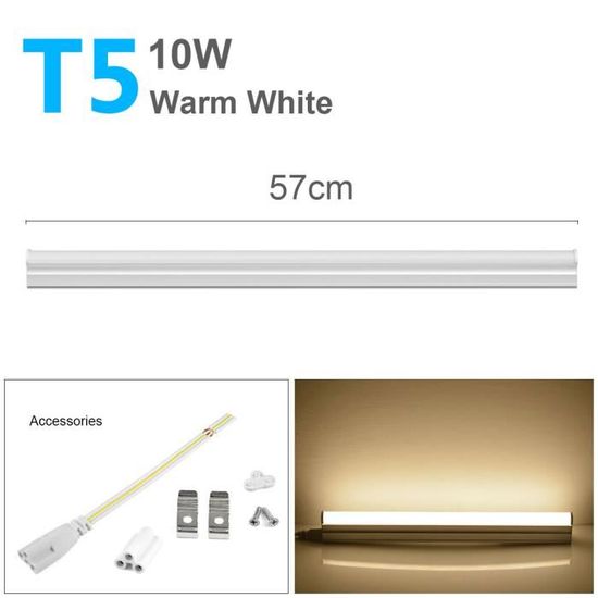 ECLAIRAGE DE MEUBLE,T5 10W Warm White--Lampe tubulaire LED T5, barre ...