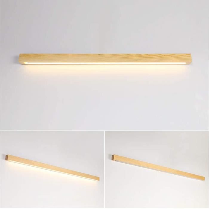LED Luminaire Mural Long Interieur Bois Acrylique Dimmable Barre ...