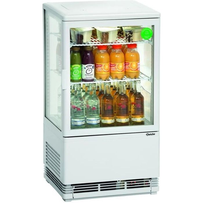Mini Vitrine Réfrigérée à Poser - BARTSCHER - Blanc - 58 Litres ...