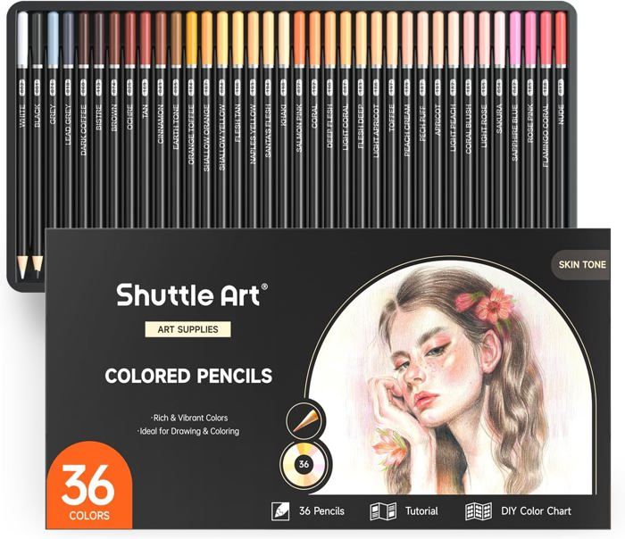 36 Crayons De Couleur Chair Claire,Crayon Couleur Peau Assortiment 36 ...