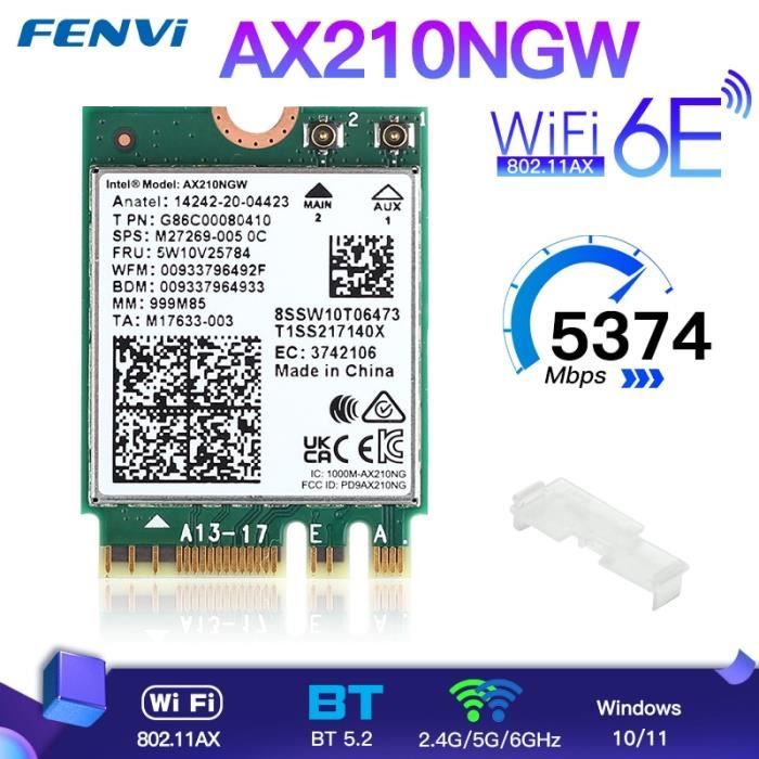 Carte Intel AX210 - Carte réseau sans fil Intel AX210 Wi Fi 6, 5374 mb ...
