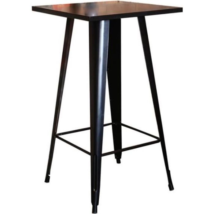 Table haute Carré design industriel Factory - LARATHY - Diam. 60 x 60 x ...