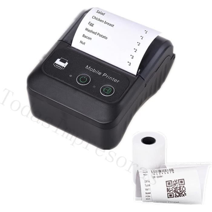 Mini imprimante Thermique Portable 58mm 2inch sans Fil Bluetooth Compatible-Compatible ...