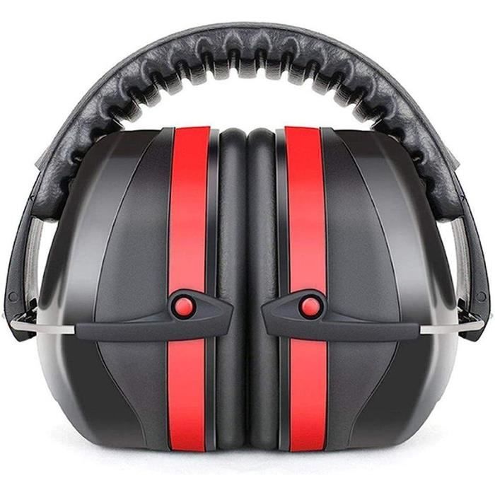 Casque anti-bruit pour adulte avec sac de transport, SNR 36 dB - Protection auditive double ...