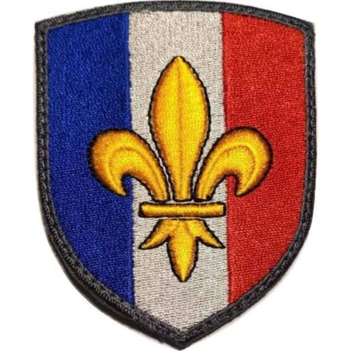 Ecusson Patch Fleur De Lys De France Brodé - Ecusson Avec Dos Scratch ...