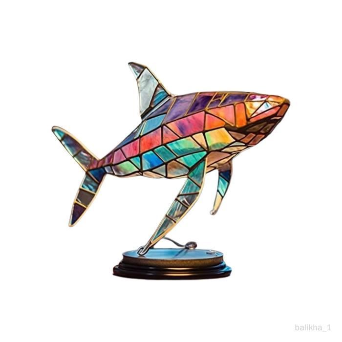 Statue abstraite d'animal en métal avec socle Requin - Cdiscount Maison