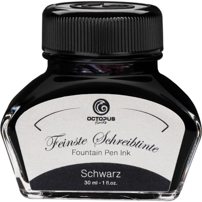 30 ml d'encre Noire pour stylo à plume dans un verre à encre, encre d ...