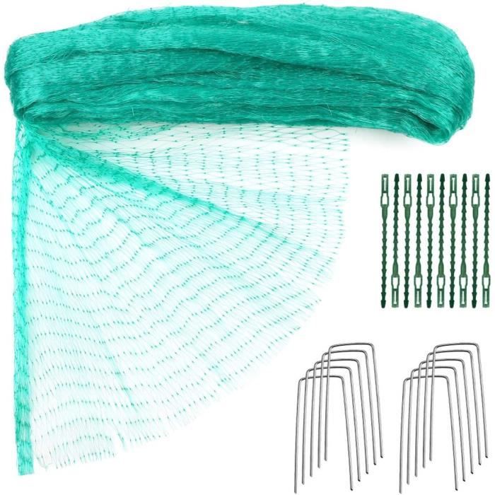 10m x 4m Filet Anti Oiseaux Filet de Protection Jardin Filet Arbre Fruitier avec 10 Pièces ...