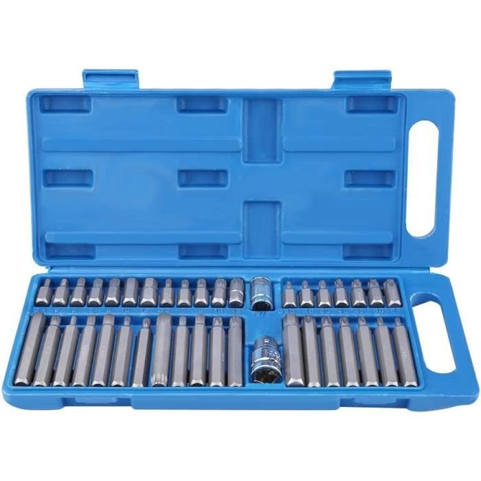 Coffret Embout Torx, Jeu de Cles a Douille de 40 Pieces, Jeu de Douilles Multiples Dents Embouts ...
