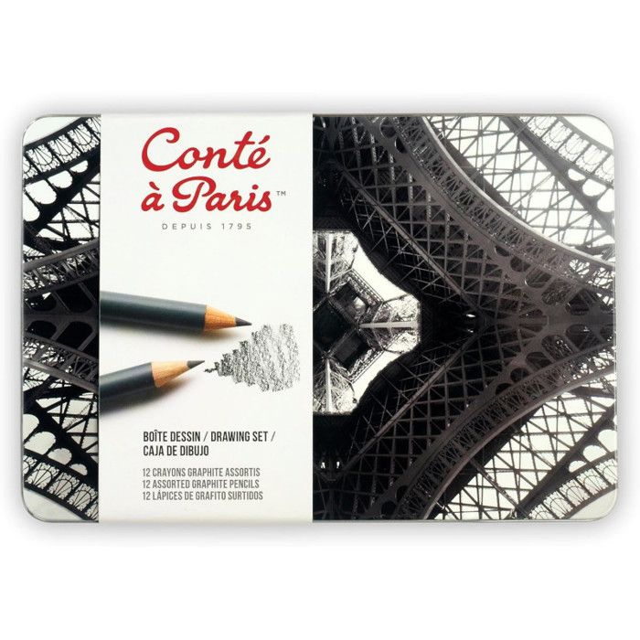 Crayons graphite - Dessin - Beaux-arts - Conté à Paris - 12 dureté 3H à ...