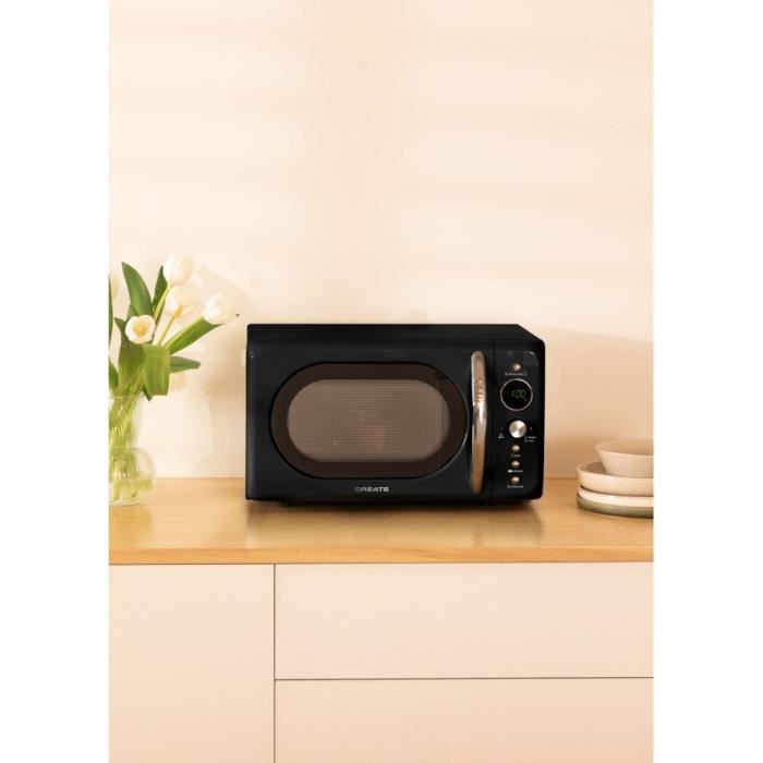 CREATE - Micro-ondes gril numérique 900W, Noir - MICROWAVE RETRO ...