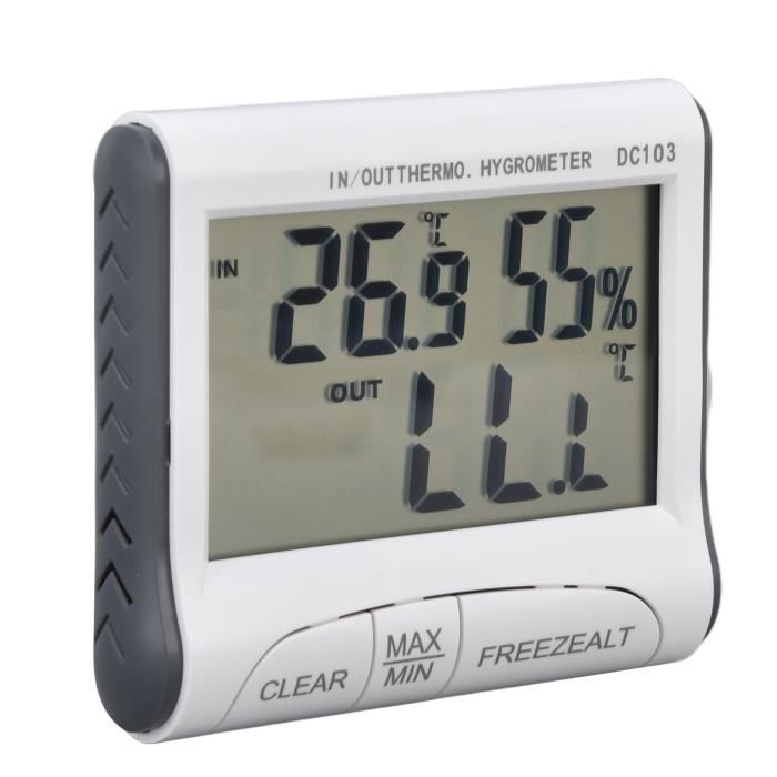 Dilwe thermomètre d'ambiance Hygromètre intérieur double écran LCD ...