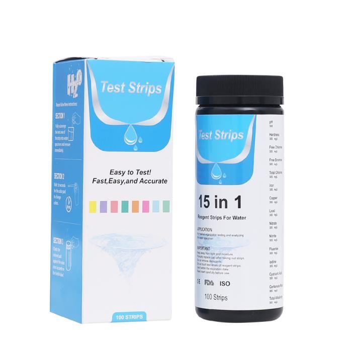 Kit de test d'eau pour eau potable, 15 en 1, kit de test d'eau de ...