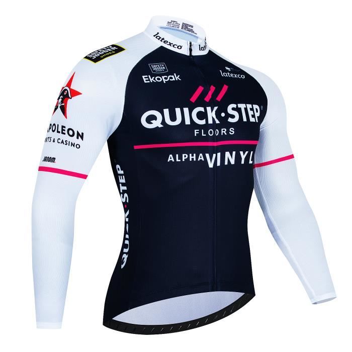 Quick Step-Ensemble de maillot de cyclisme à manches longues pour ...