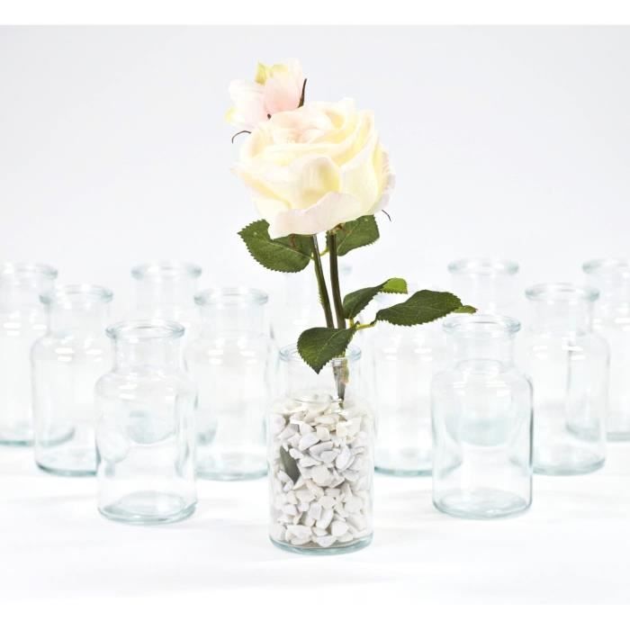 Gouveo Lot de 12 vases en verre Clear-Bottle 250 ml - Vases à fleurs ... Gouveo Lot de 12 vases en verre Clear-Bottle 250 ml - Vases à fleurs ...
