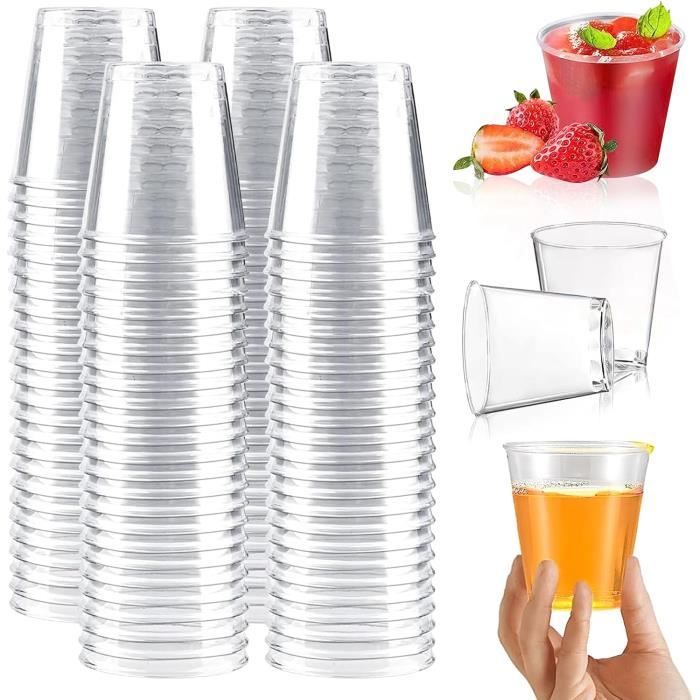 SPERMUOY Lot de 100 verres à liqueur en plastique transparent de 50 ml ...